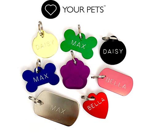 Love Your Pets Classic Pet ID Tags β Aluminum 2 Sided Deep Engraved Dog Tags-Made in The USA-Personalized Dog ID Tags, Cat Tags & Pet Tags