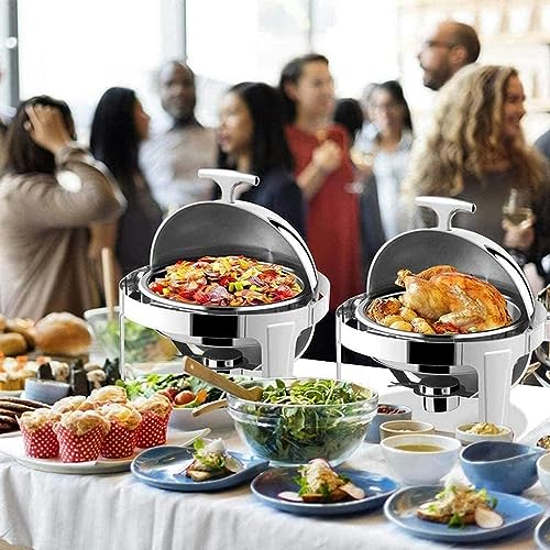 Chafing Dishes Chafing Dish Buffet Set, Food Warmers Server Warming Tray Round Rectangular Chafers, Stainless Steel Square Chafer, Round Food Warmer Chafing For Catering Warmer Chafer Set, Energy Effi