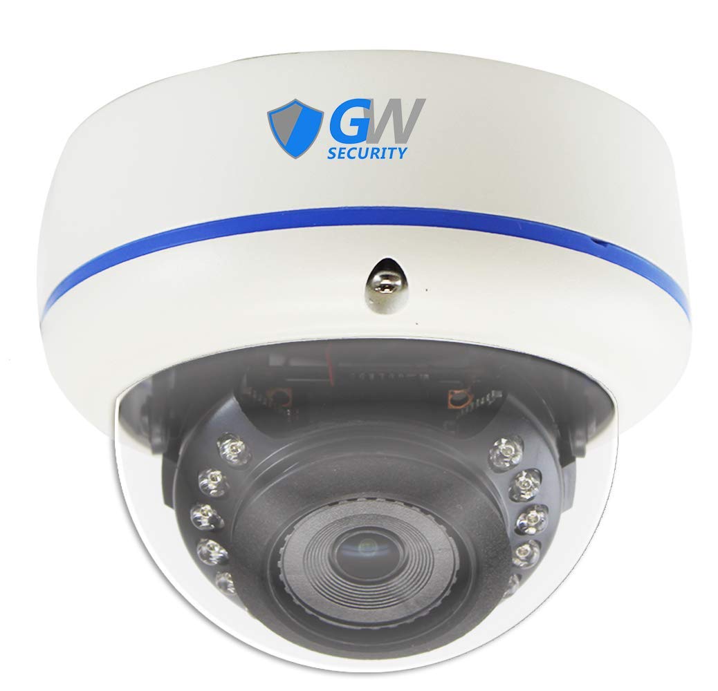 GW Security 8 Megapixel 3840 x 2160 Pixel H.265 UHD 2160P Outdoor Indoor PoE Power Over Ethernet Micorphone 4K Security IP Camera with 2.8-12mm Varifocal Zoom Len (GW8071MIC)