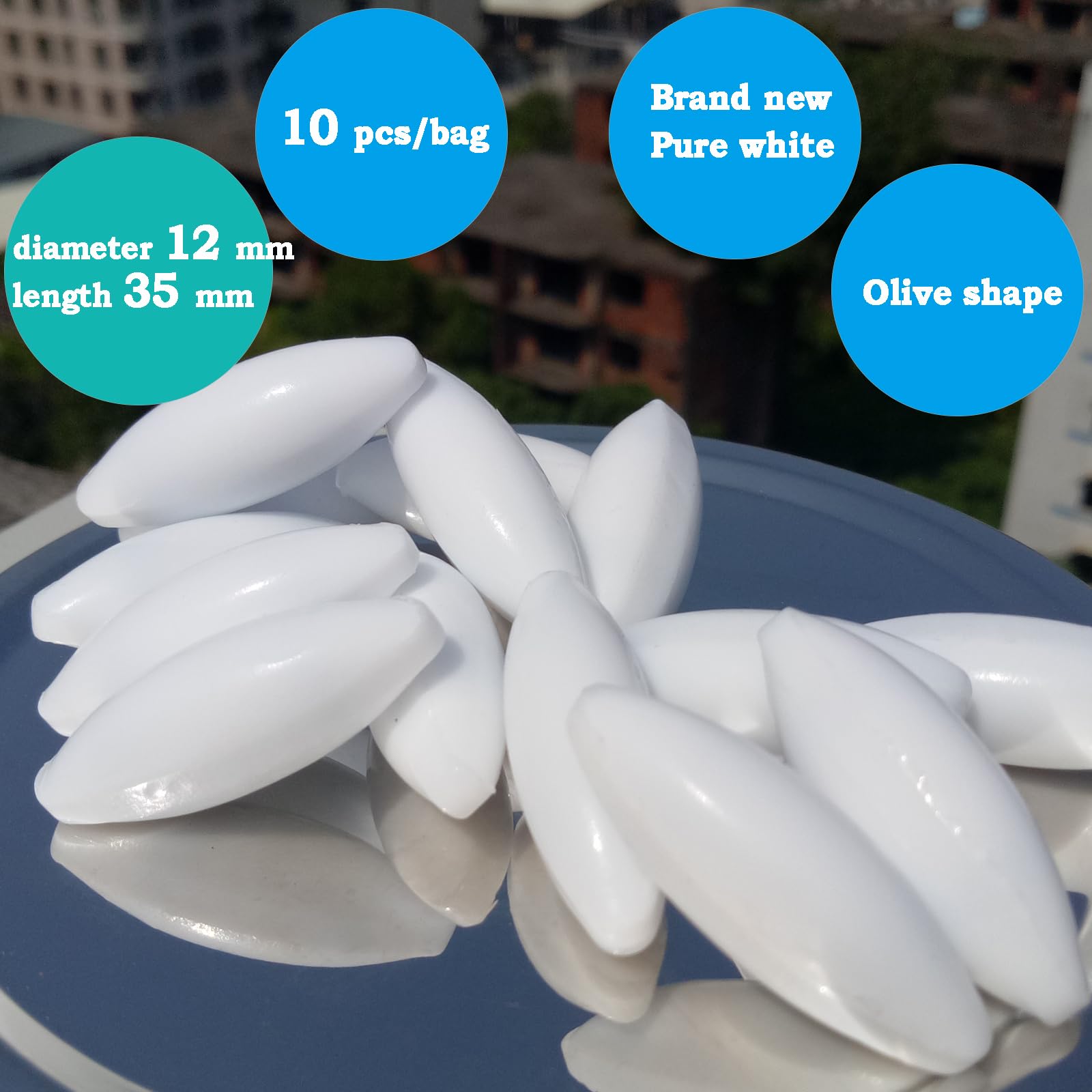 Magnetic Stirrer Stir Bar PTFE Magnetic Mixer Stir Bars (12X35mm, Olive Shape, 10pcs)
