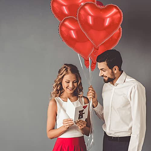 BEISHIDA 30 pcs18inch Red Heart Shape Foil Mylar Balloons for birthday party decorations, Wedding decorations, engagement party, celebration, holiday, show, party activities.