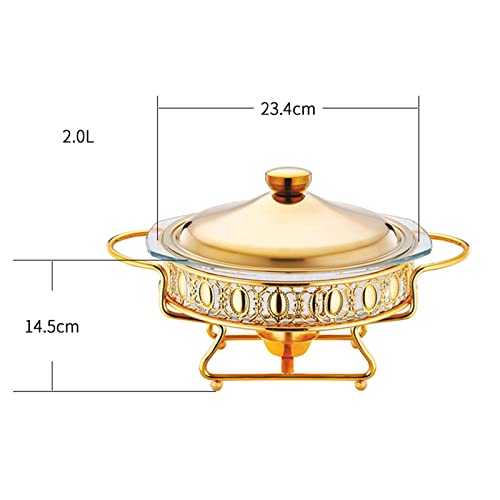 Chafing Food Warmer Chafing Dish Buffet Set Buffet Servers and Warmers Professional Chaffing Server Set Commercial Chafer for Catering (Gold 2L)