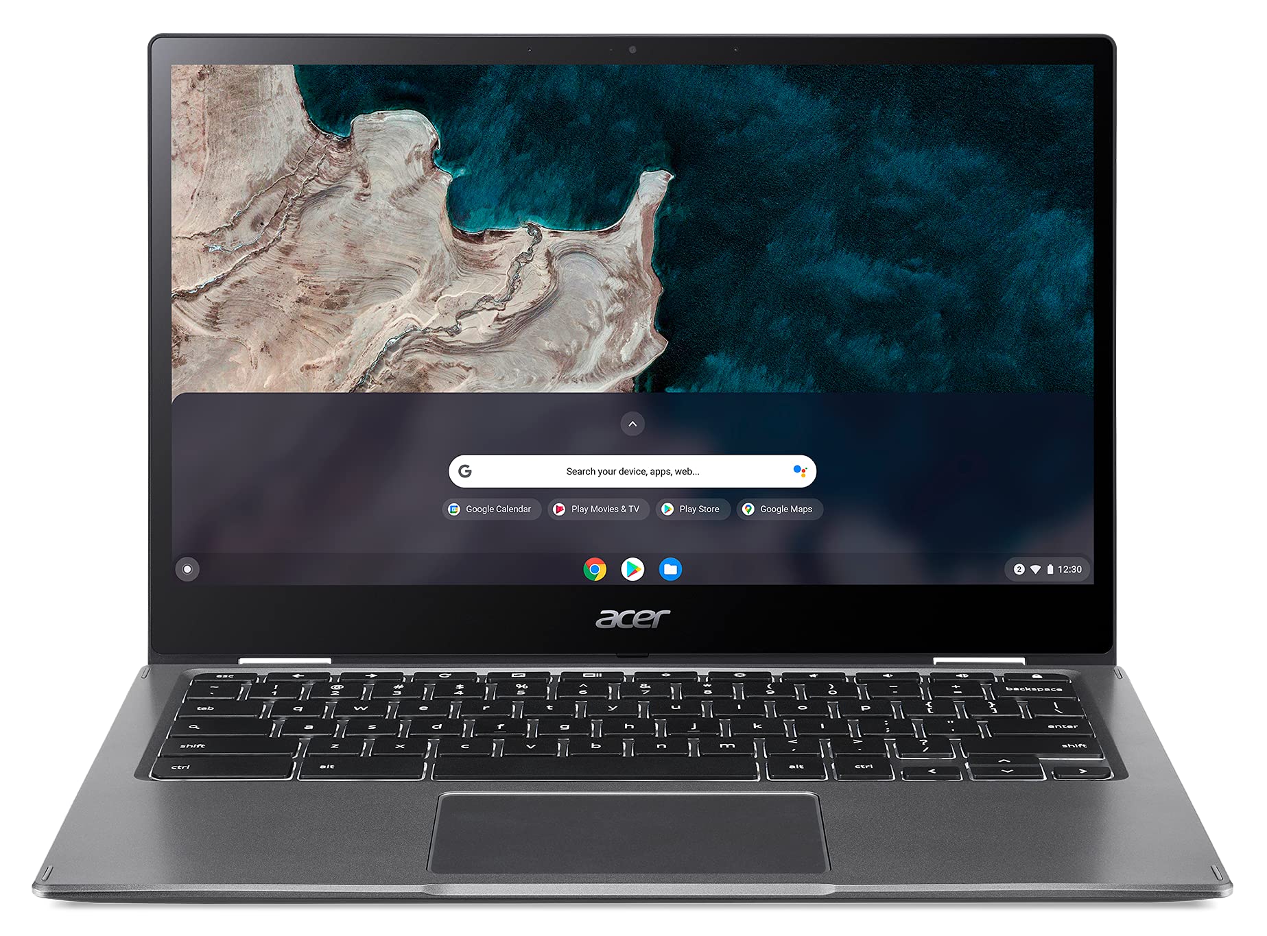 acer Chromebook Spin 2-in-1 13.3"" FHD IPS Touch Laptop | Qualcomm Snapdragon 7c | Qualcomm Adreno 618 GPU | 4GB RAM | 64GB SSD | Backlit Keyboard | Chrome OS | Bundle with Stylus Pen, Grey