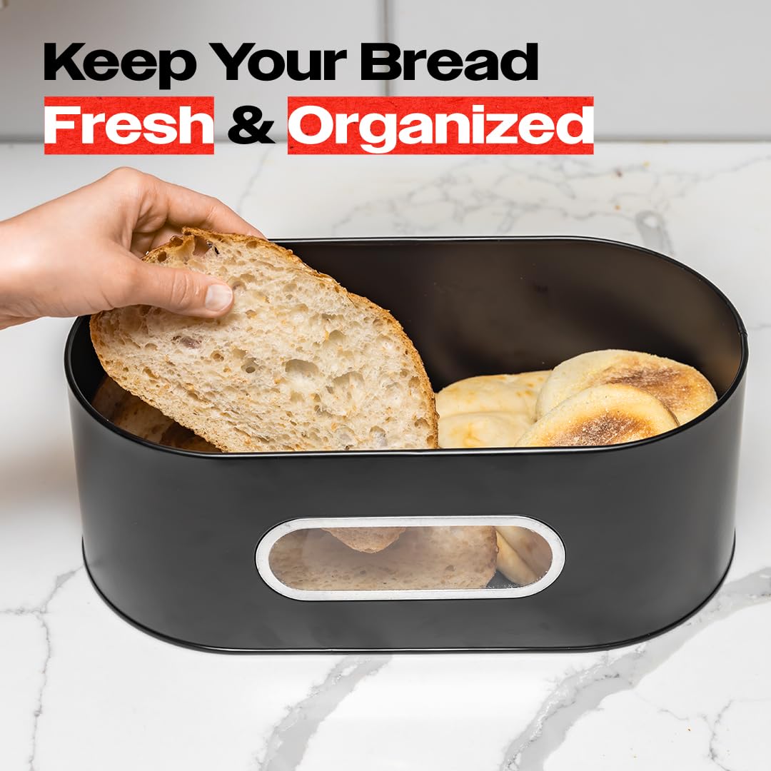 ANGORA BRANDS Bread Boxes - Wooden Bread Box - Stylish Bread Keeper - Bread Boxes for Kitchen Counter - Reliable Bread Storage Box - Modern Bread Box - Bread Box by Knivi