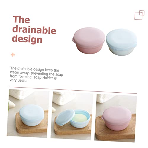 ABOOFAN 4 Pcs Boxes Soap Dish with lid soap Bag soap Storage Rack bar soap for Gray Hair soap Drainer Tray Green soap Sink Storage Rack Holder Printable Travel pp Suitcase