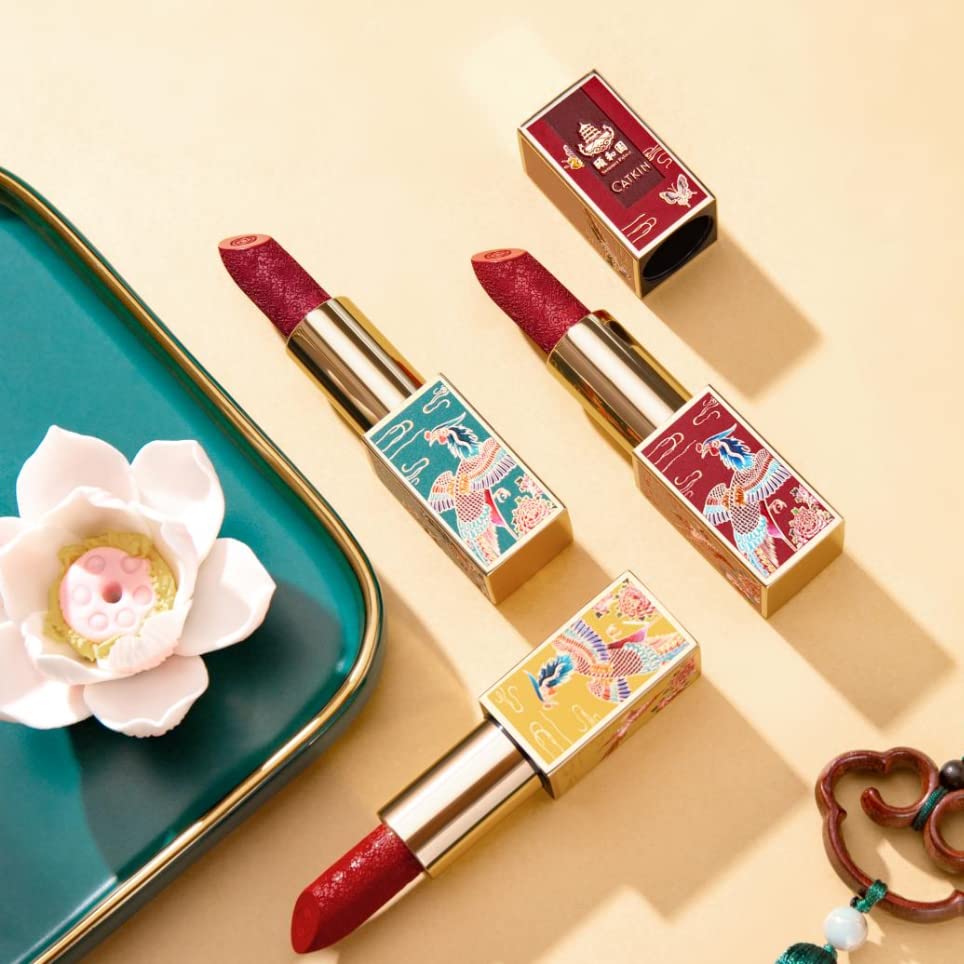 Catkin Rouge Matte Lipstick, Waterproof Long Lasting Satin Moisturizing Smooth Soft 0.13 Ounce-Chinese Style (CR139)