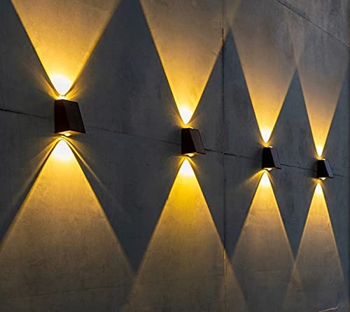 ASLIDECOR Solar Wall Lights UP and Down,Warm White Fence Lighting Waterproof Deck Step Light for Arbor Patio Yard