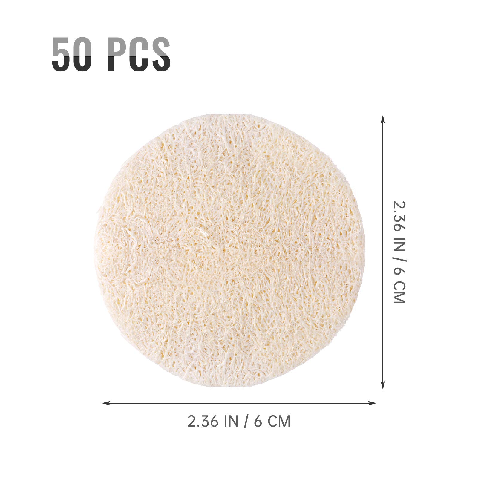 Frcolor 50 Pcs Loofah Face Pads Exfoliating Loofah Sponges Makeup Remover Reusable Soft Facial Skin Care Scrub Wash Pads
