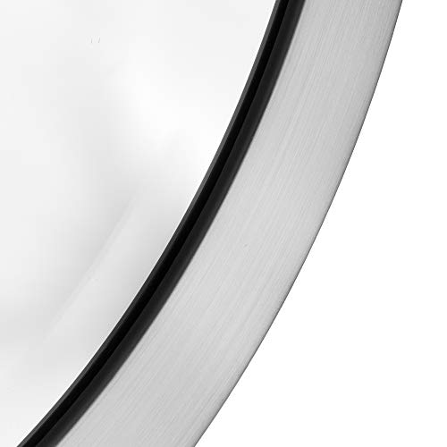 Head West Brushed Nickel Stainless Steel Oval Metal Framed Mirror for Bathroom Sink, Living Room, Vanity - 23" x 29"