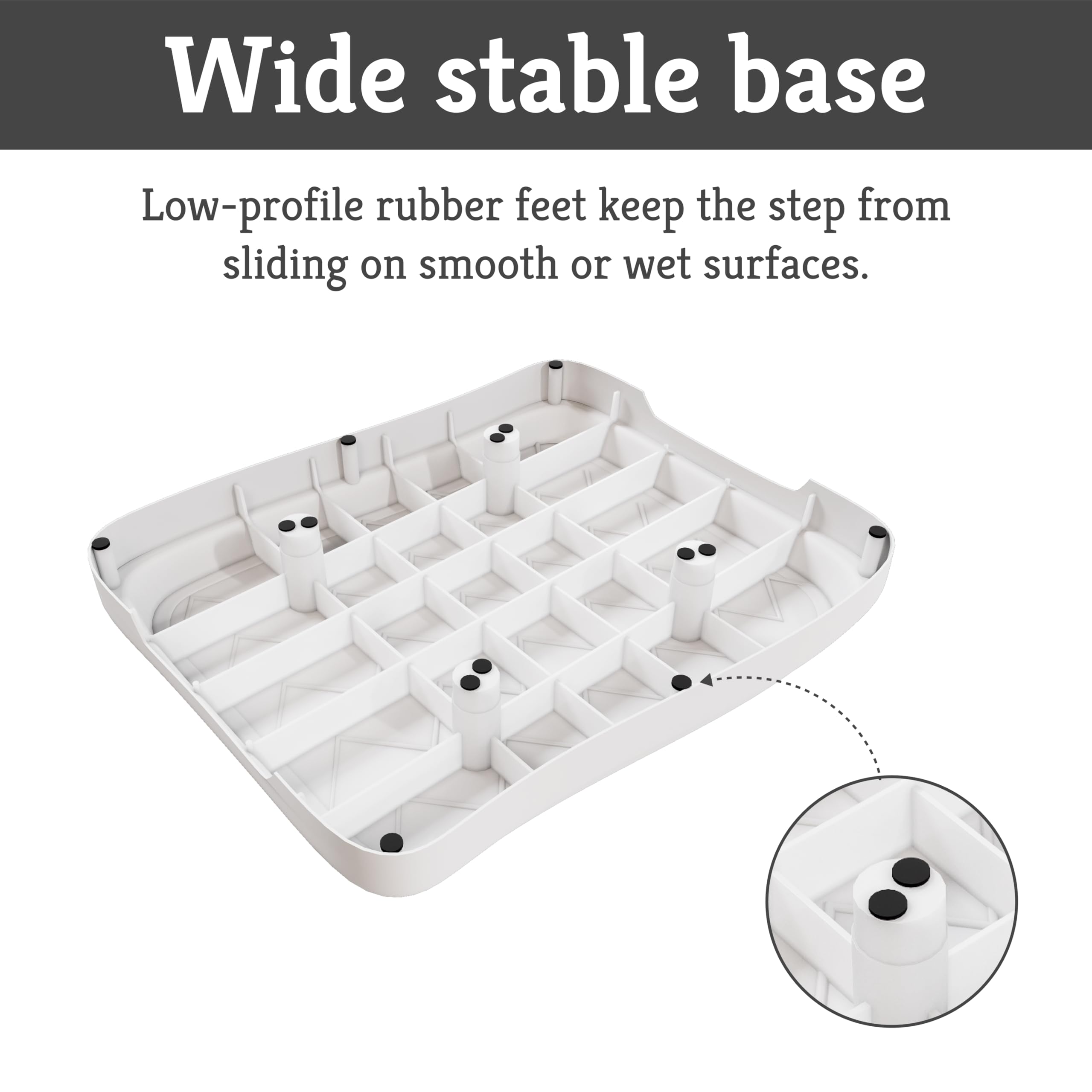 Bath Shower Step Stool - Slip Resistant, Stackable, Indoor/Outdoor - Safety Stepping Stool Bathroom Aid for Adults, Elderly, Seniors, Kids, Bathtub, High Beds, Kitchens, 300 lbs Capacity