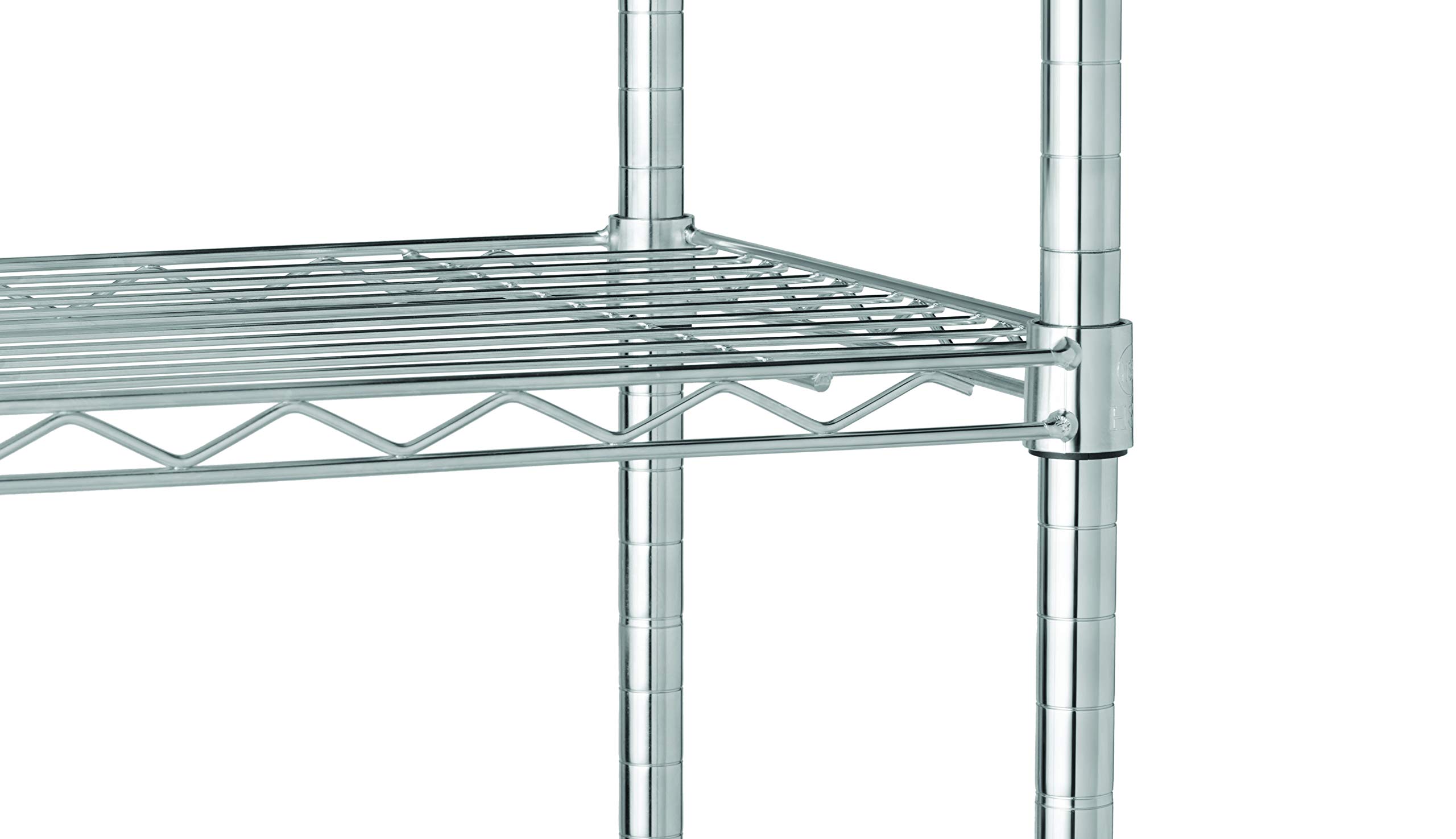 HSS 5 Shelf Wire Shelving Rack with Casters, 14" Dx30 Wx62 H, Chrome Color