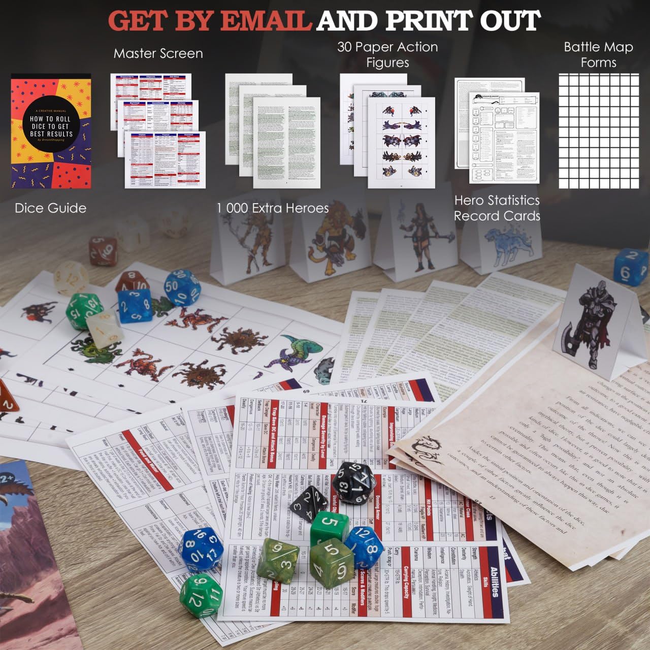 Dungeons and Dragons Starter Set - 6th Edition, Dragons of Stormwreck Isle - Extra 6 Dice Sets, Flannel Bags, Master Screen, New Heroes - D&D Board Game Includes Printable Materials