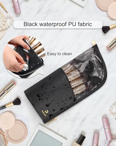 MONSTINA Makeup Brush Organizer Bag,High Capacity Portable Stand-Up Makeup Brush Holder,Professional Artist Makeup Brush Sets Case Waterproof Dust-proof Makeup Brush Cup