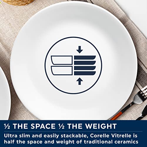 Corelle Dinnerware Set (4pc Set, Mystic Gray)-Set for 4 | Includes 4 x Side Plates | 80% Recycled Glass | 3 X More Durable, Half the Space & Weight of Traditional Ceramic