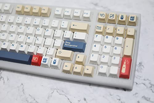 Cmokifuly Soymilk Keycaps Cherry Profile Keycaps Custom Keycaps for Mechanical Keyboard,136 Keys Set PBT Keycaps Dye Sublimation Keycaps (Soymilk)