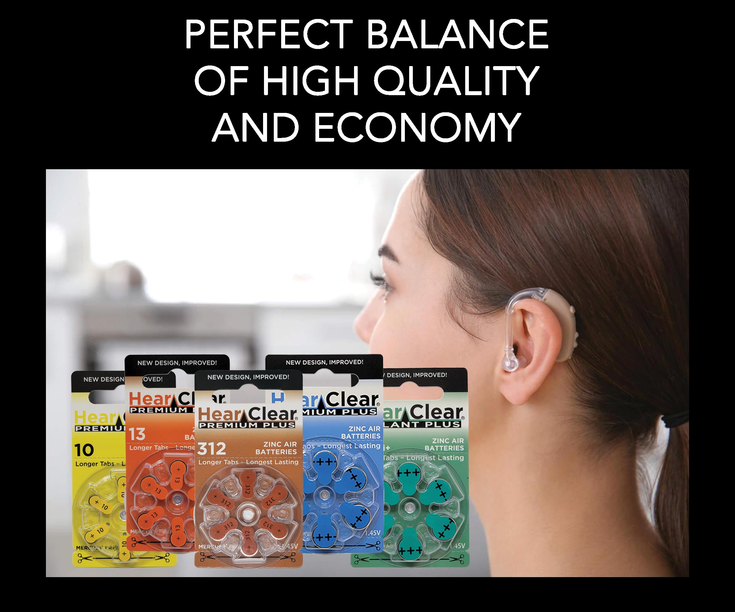Hear Clear Size 675P Cochlear Implant Hearing Aid Batteries (60 Pack) + Battery Holder Keychain