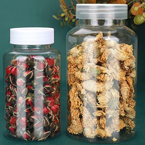 Othmro 10Pcs 5ml Plastic Bottles, Lab Cylindrical Chemical Reagent Bottle, Wide Mouth Laboratory Reagent Bottle, Sample Sealing Liquid Storage Container for Food Store Transparent
