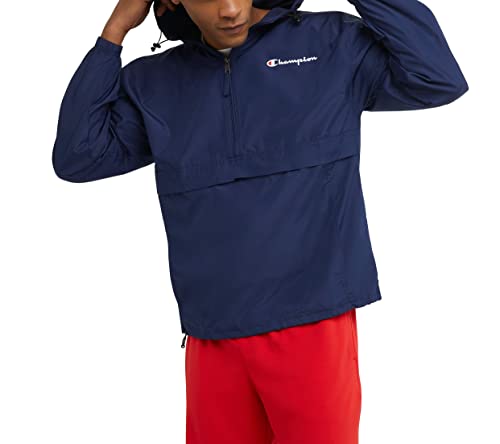 Champion mens Stadium Packable Jacket, Left Chest Script Jacket, Navy-549369, Large US, Navy-549369