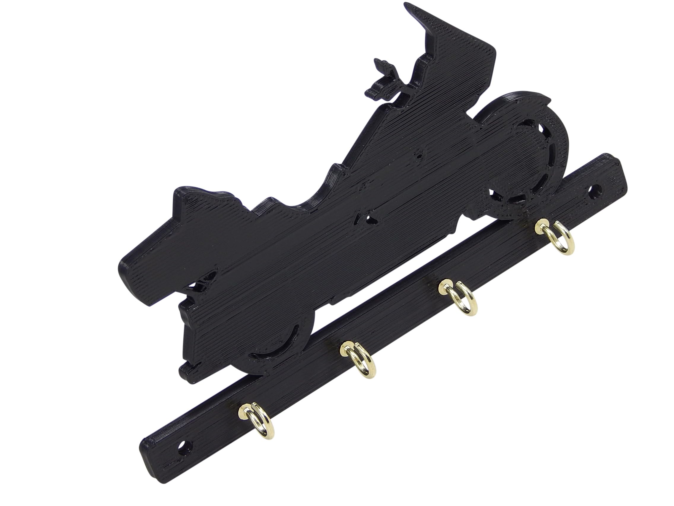 Key Rack Holder Hanger Compatible with Harley Road King Motorcycle Wall Entryway Organization Housewarming New Home Gift - 6" x 3 3/8" x 3/16" - Four Hooks