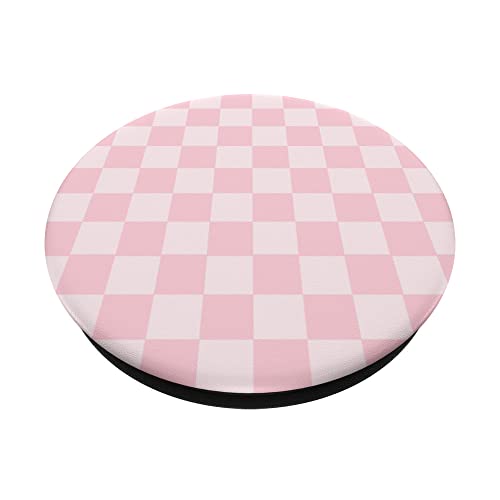 Classic Checkered Checker Checkerboard Blush Pink Pattern PopSockets Swappable PopGrip