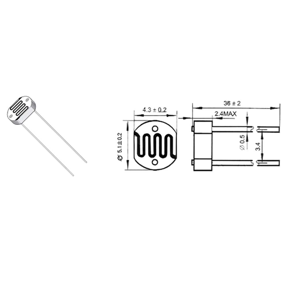Gikfun Photoresistor GL5516 LDR Photo Resistors for Arduino (Pack of 20pcs) EK1412