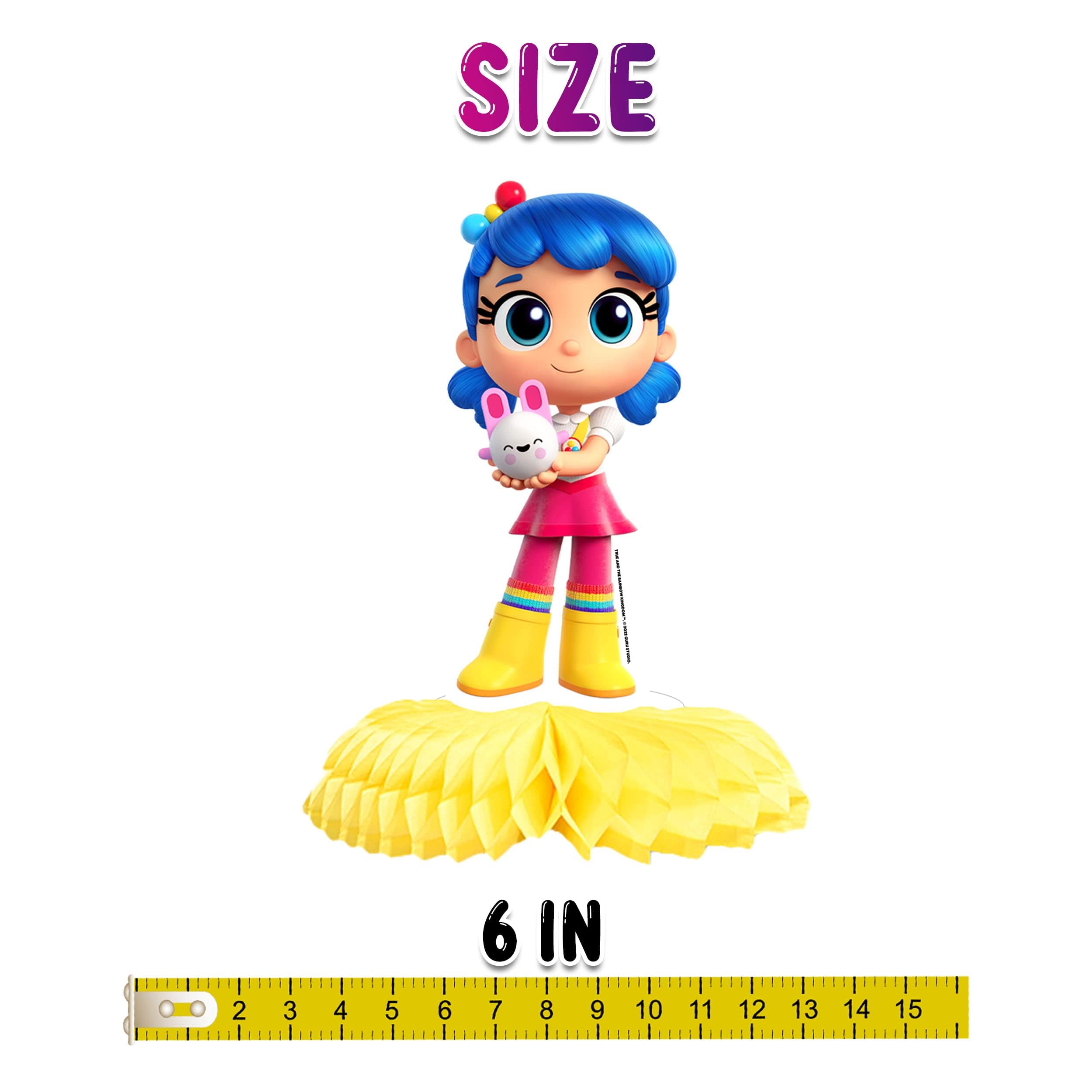 PC True and The Rainbow Kingdom Honeycombs Table Centerpieces for Birthday Party Decorations