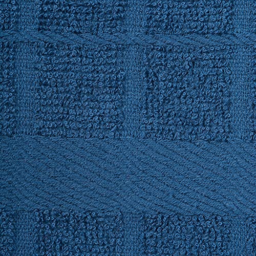 DII Basic Terry Collection Solid Windowpane Dishcloth Set, 12x12, Blue, 6 Piece