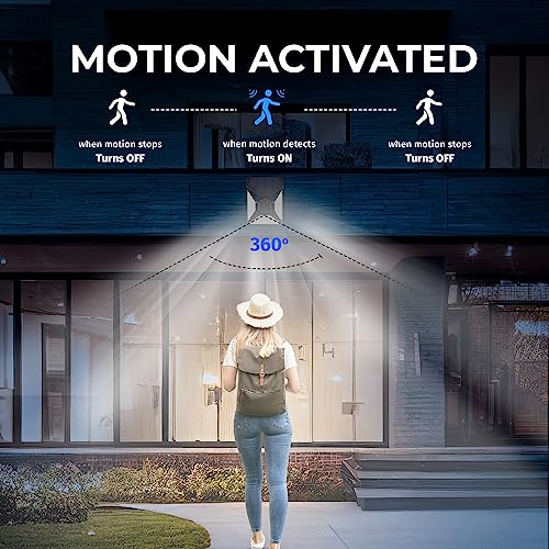 Bell+Howell Bionic Trio Solar Lights Outdoor with Motion Sensor, Super Bright Landscape Spotlight for Outdoor, Patio, Yard, and Garden โ 500 Lumens, Black, As Seen On TV (Cool White)