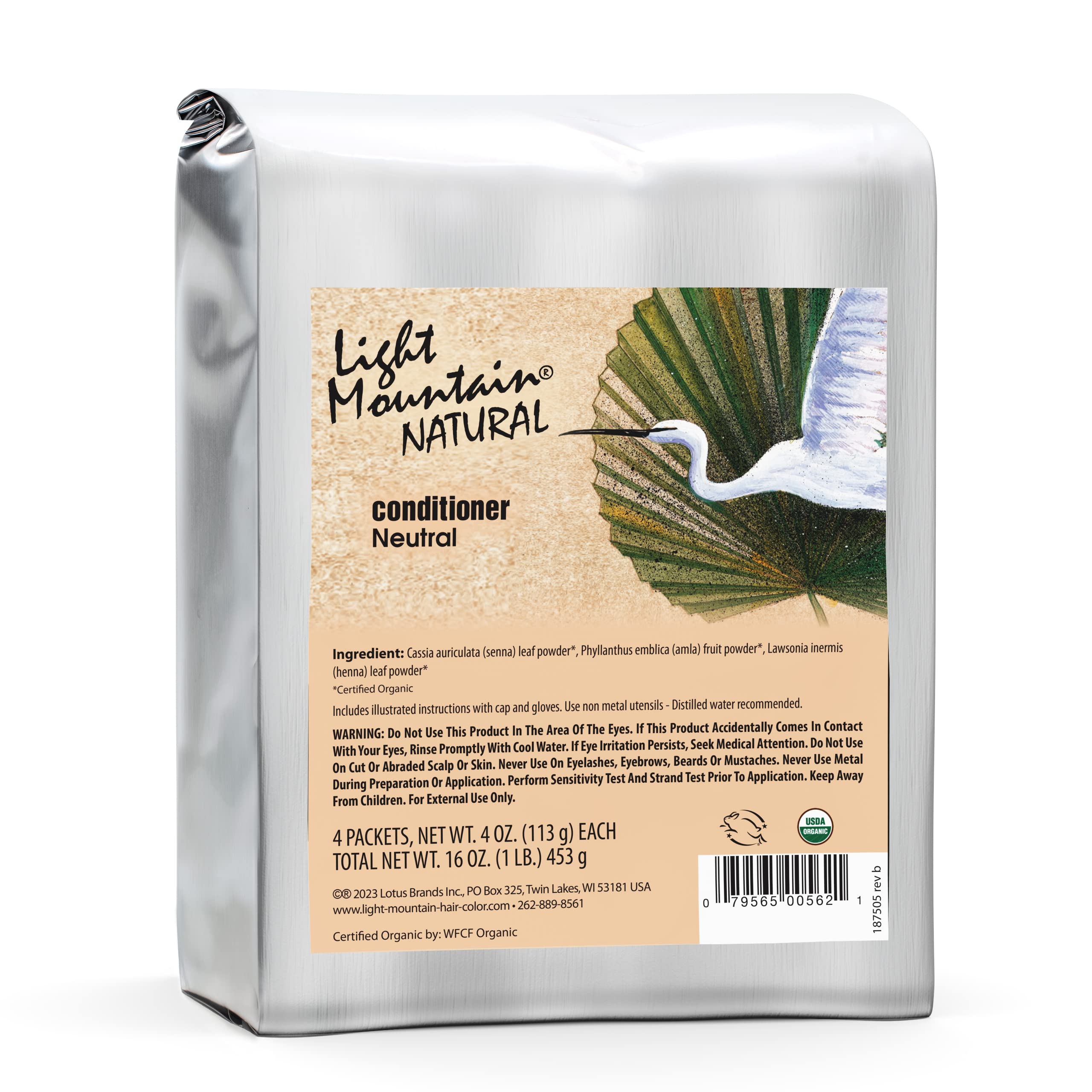 Light Mountain Henna Hair Color & Conditioner - Neutral Hair Dye for Men/Women with Conditioning Botanicals for Shiny Hair, 16 Oz