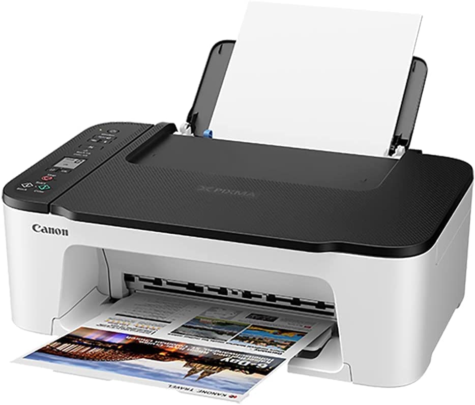 Canon PIXMA TS3 Series Color Inkjet Printer, All-in-One Wireless Print Copy Scan, Mobile Printing, 4800 x 1200 dpi, 1.5'' LCD, with MTC Printer Cable White