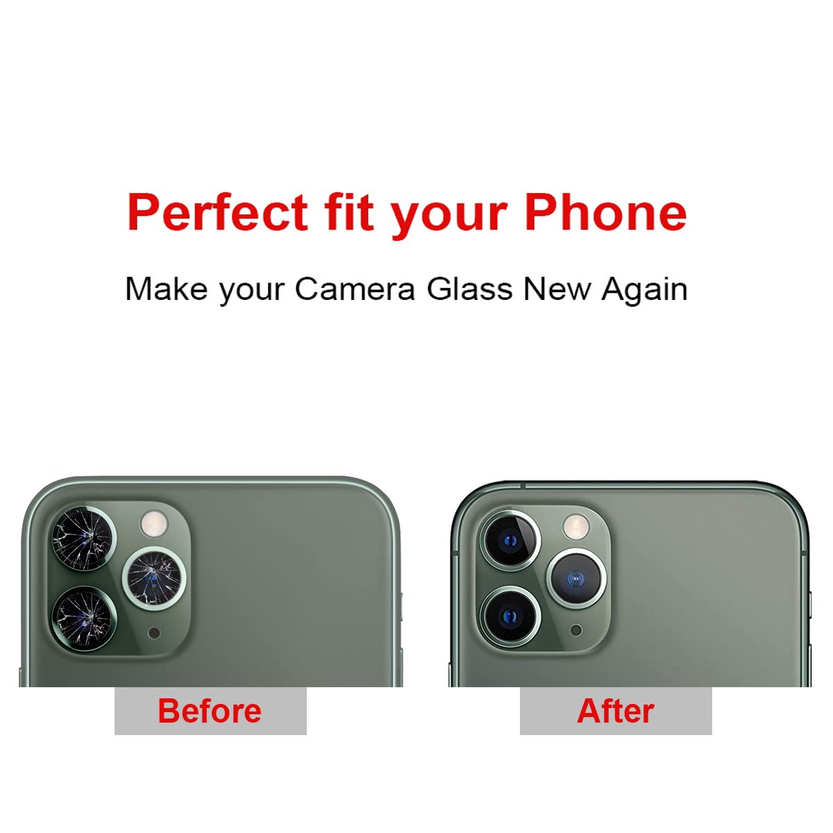 Afeax OEM Original Back Rear Sapphire Camera Glass Lens Replacement for iPhone 11 and iPhone 11 Pro and iPhone 11 Pro Max with Reparing Tool