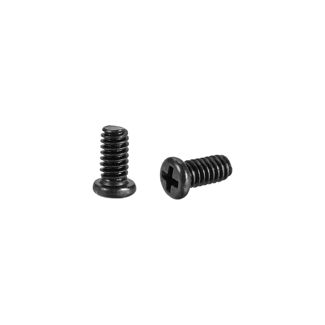 uxcell M2x5mm Phillips Screw Fastener Black 2.8mm Dia Screw Head for for Laptop PC TV Fan Switch 100pcs