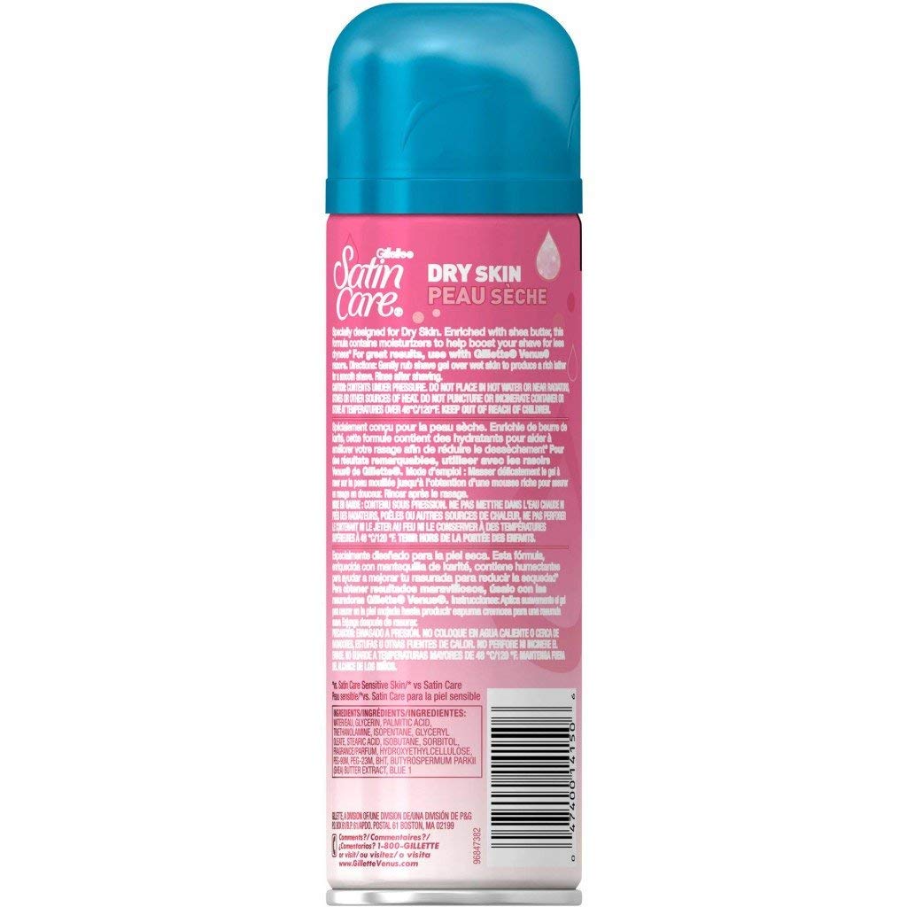 Gillette Satin Care Dry Skin Shave Gel, 7 Oz (Pack of 4)