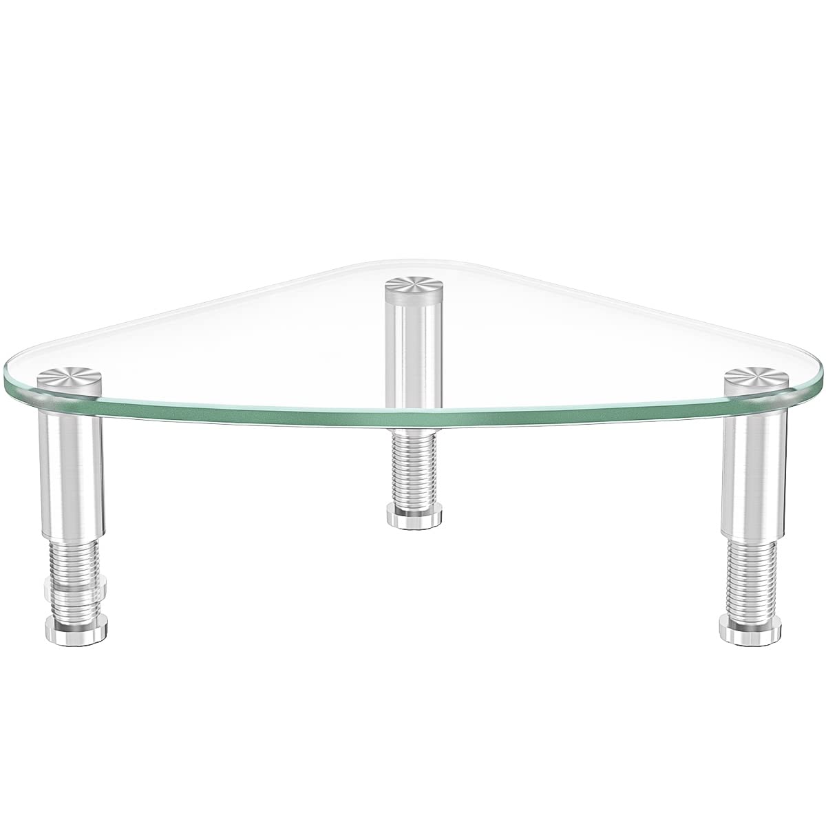 Hemudu Clear Glass Computer Monitor Riser / Triangle Desktop Universal Corner Stand for Computer Monitor & Laptop HD01T-003
