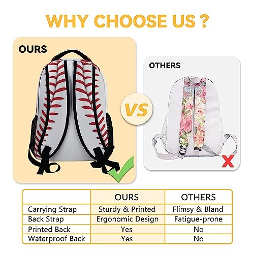 COOPASIA Personalized Baseball Backpack for Boys, 16 Inch Sports Theme Backpack for School, Adjustable Straps, Durable, Lightweight Bookbag for Kids