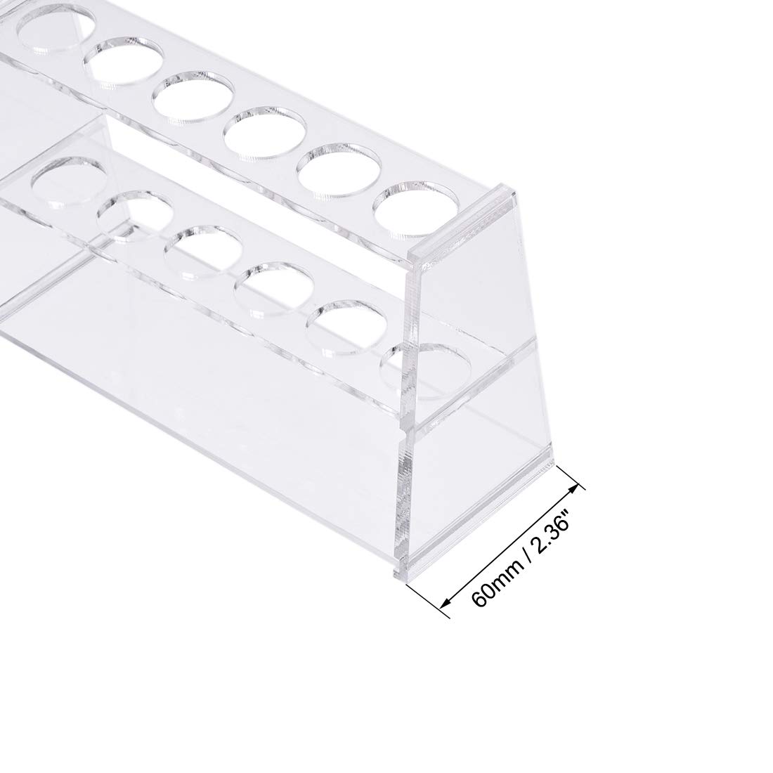 uxcell Acrylic Test Tube Holder Lab Stand Rack 6 Wells for 25ml Centrifuge Tubes Clear