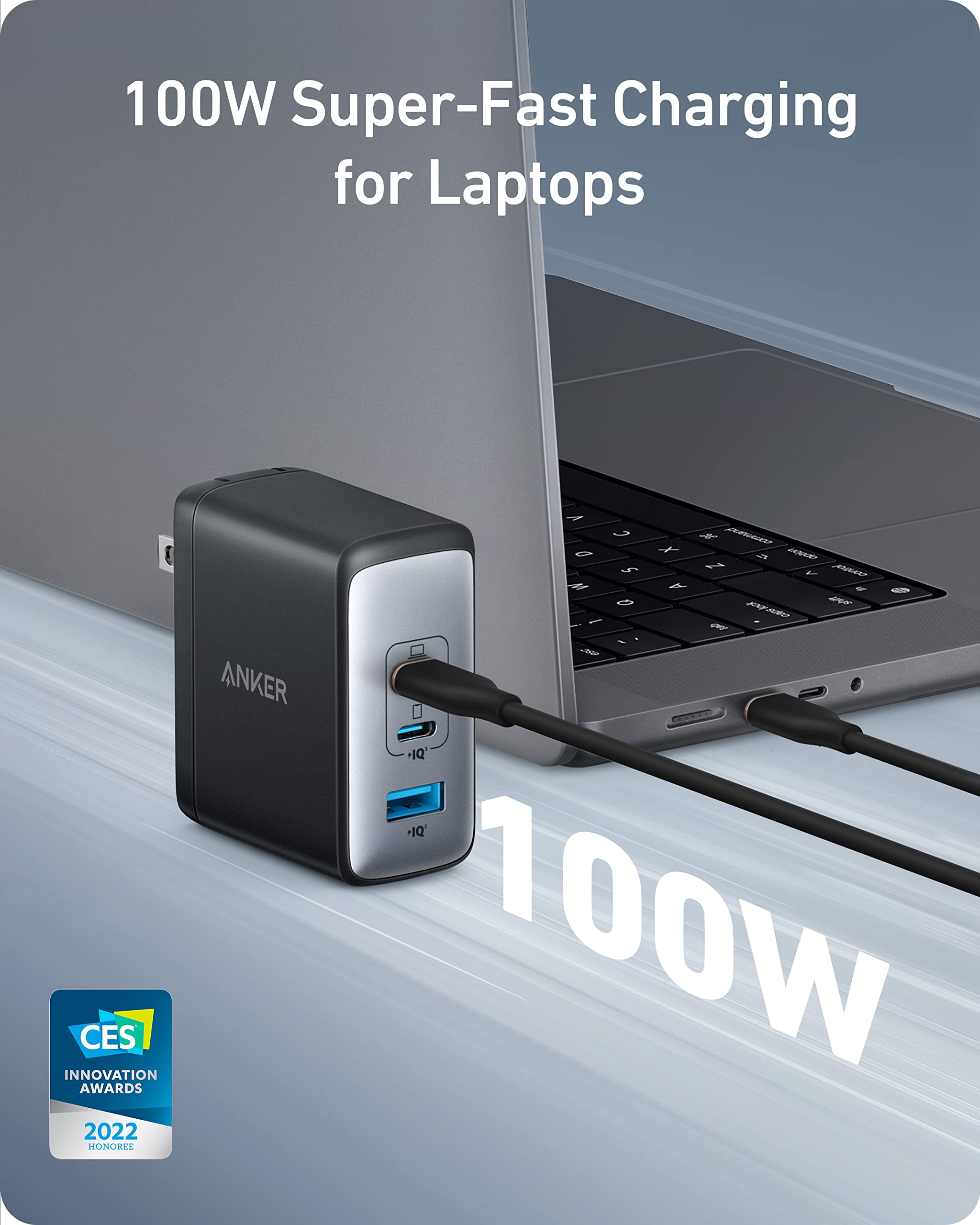 Anker USB C Hub, 556 USB-C Hub (USB4, 8-in-1) with 1.6ft USB4 Cable, 10 Gbps USB-C and USB-A Data Ports, 8K HDMI and DisplayPort & Anker 100W USB C Charger, 736 Charger (Nano II 100W)