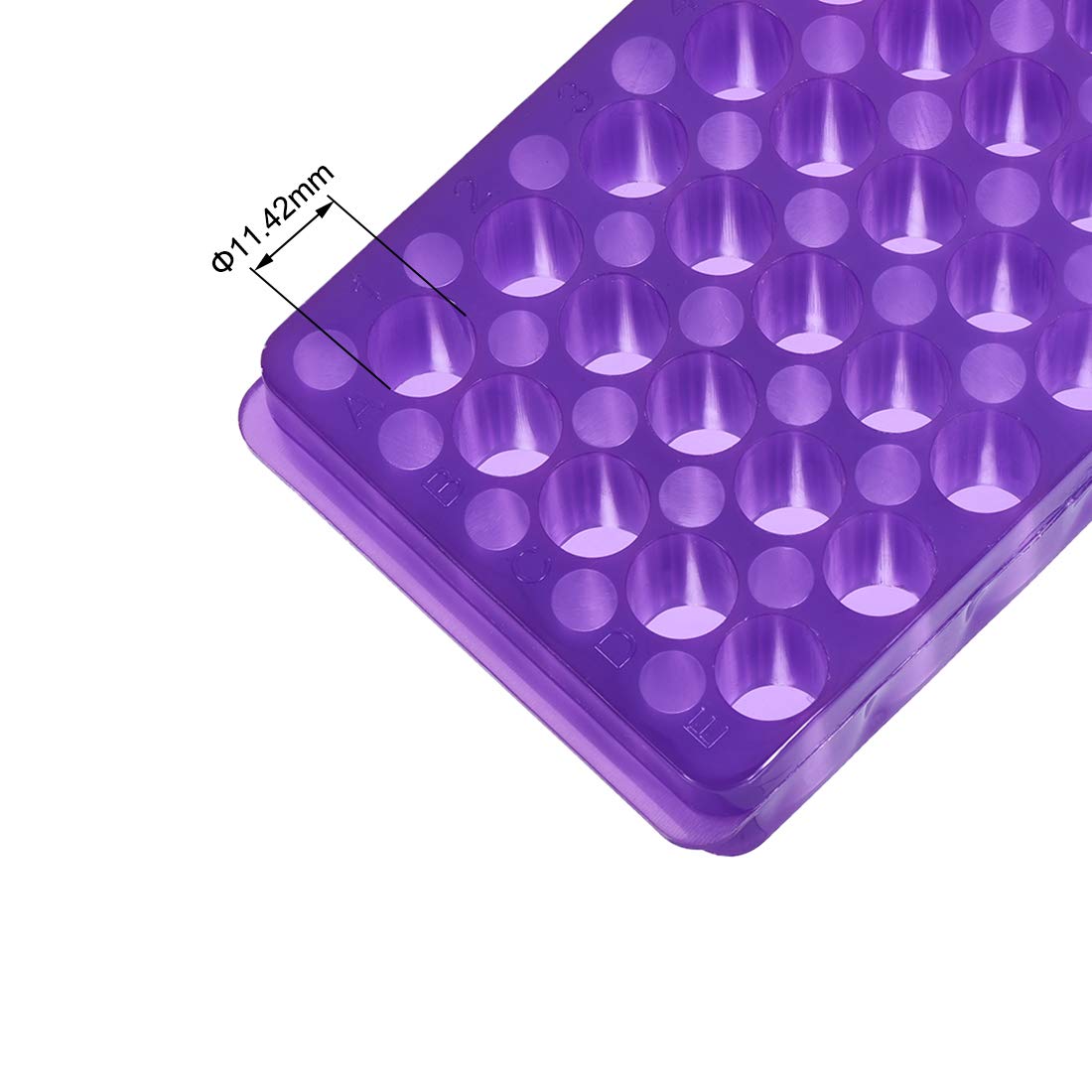 uxcell Polypropylene Test Tube Rack Double Panel 60 Hole for 0.5ml/1.5ml/2ml Centrifuge Tube Freezing Tube Holder Purple 5Pcs