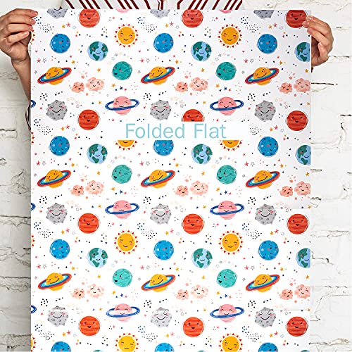 BIOBROWN Blue Wrapping Paper Sheet FoldedĀ Flat 6 Different Adorable Animal Design (45.2 sq ft.TTL) 27.5 inch X 39.4 inch Per Sheet
