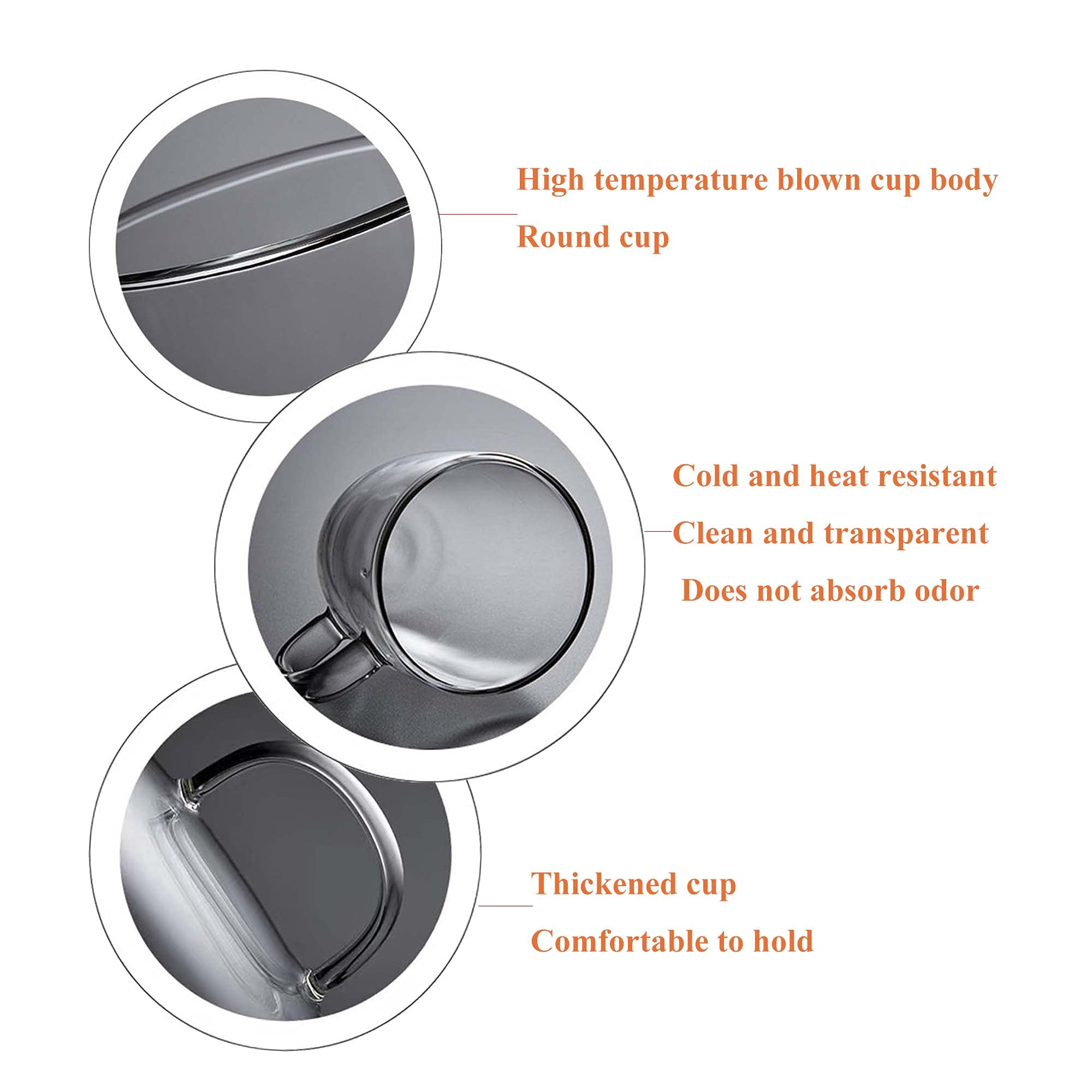 ANTOWALL 12oz Coffee Mug Insulated Clear Double Wall Glass Coffee Mugs 1 Pcs Tea Cups Fathers Gifts with Handle for Women and Man. (350ml)