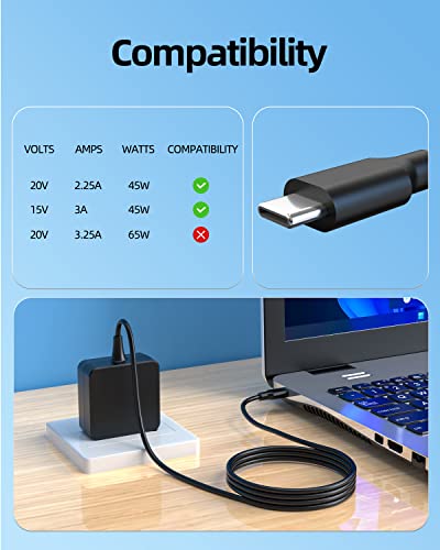 Charger for Asus Chromebook, (UL Safety Certified), USB C, 45W