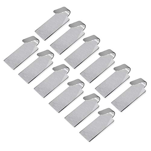 BESPORTBLE Stainless Steel Hook Sticky Hook, Wall Towel Hook Kitchen Bathroom Wardrobe Wall Hook Clothes Backpack Hook 12Pcs (Silver)