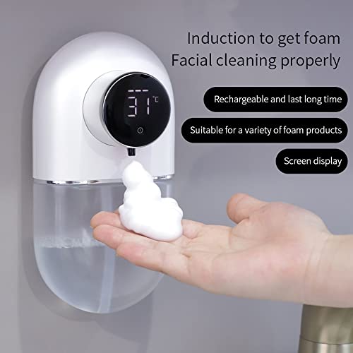 AVLUZ Soap Dispenser, Wall-Mounted Soap Dispenser, Automatic Foam Facial Cleanser Machine Liquid Soap Dispenser Foam Induction Soap Dispenser for Home (Color : Blue)