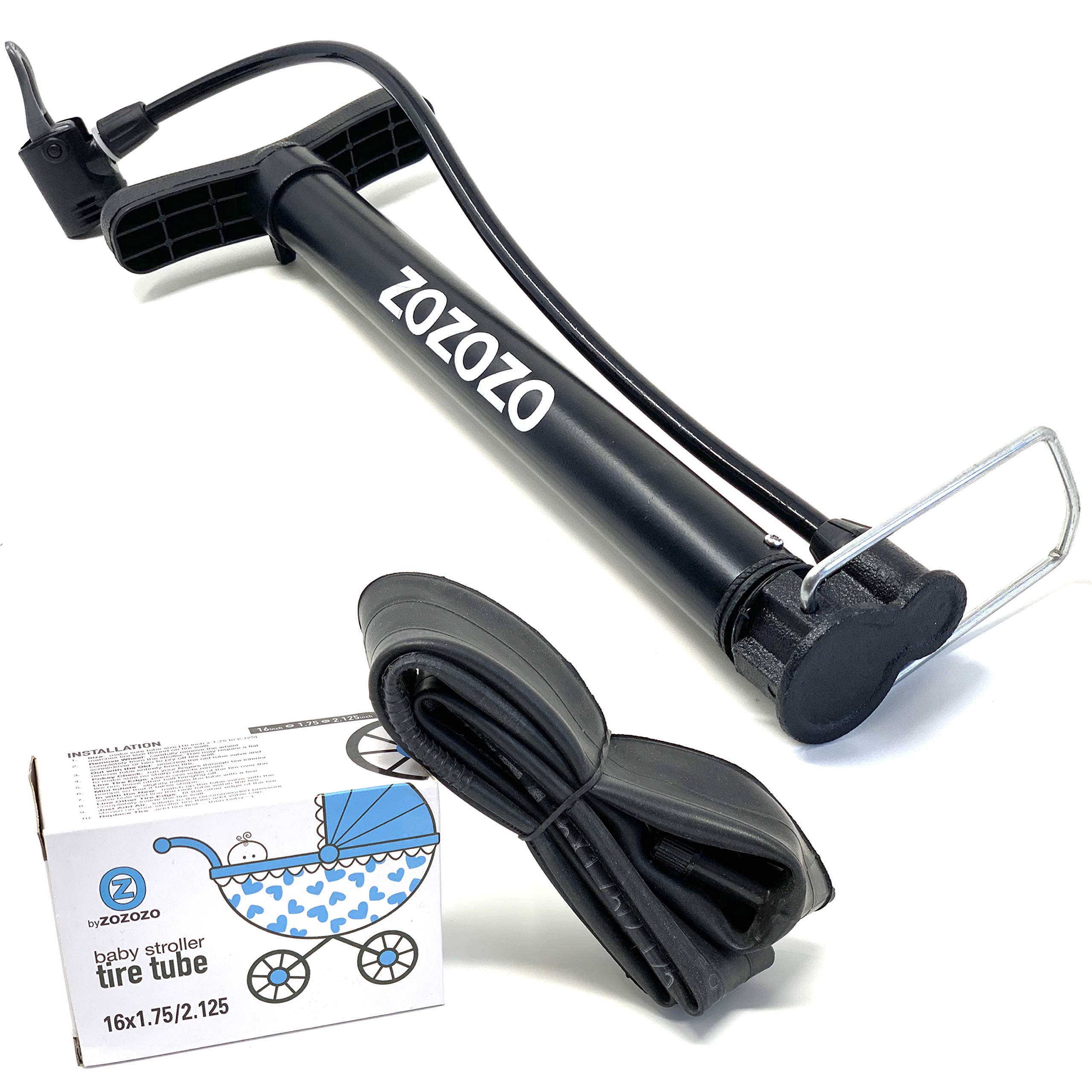 Stroller Tire Pump & Tube Replacement for BOB Jogging Strollers (BOB Revolution Flex, Pro Se, Strides, Duallie Joggers)