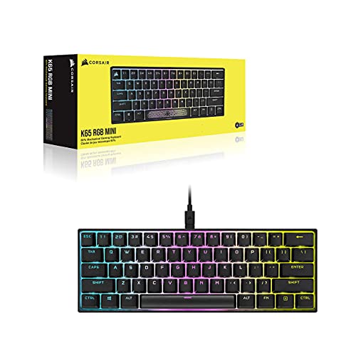 Corsair K65 RGB Mini 60% Mechanical Gaming Keyboard - Cherry MX Speed - Black (Renewed)