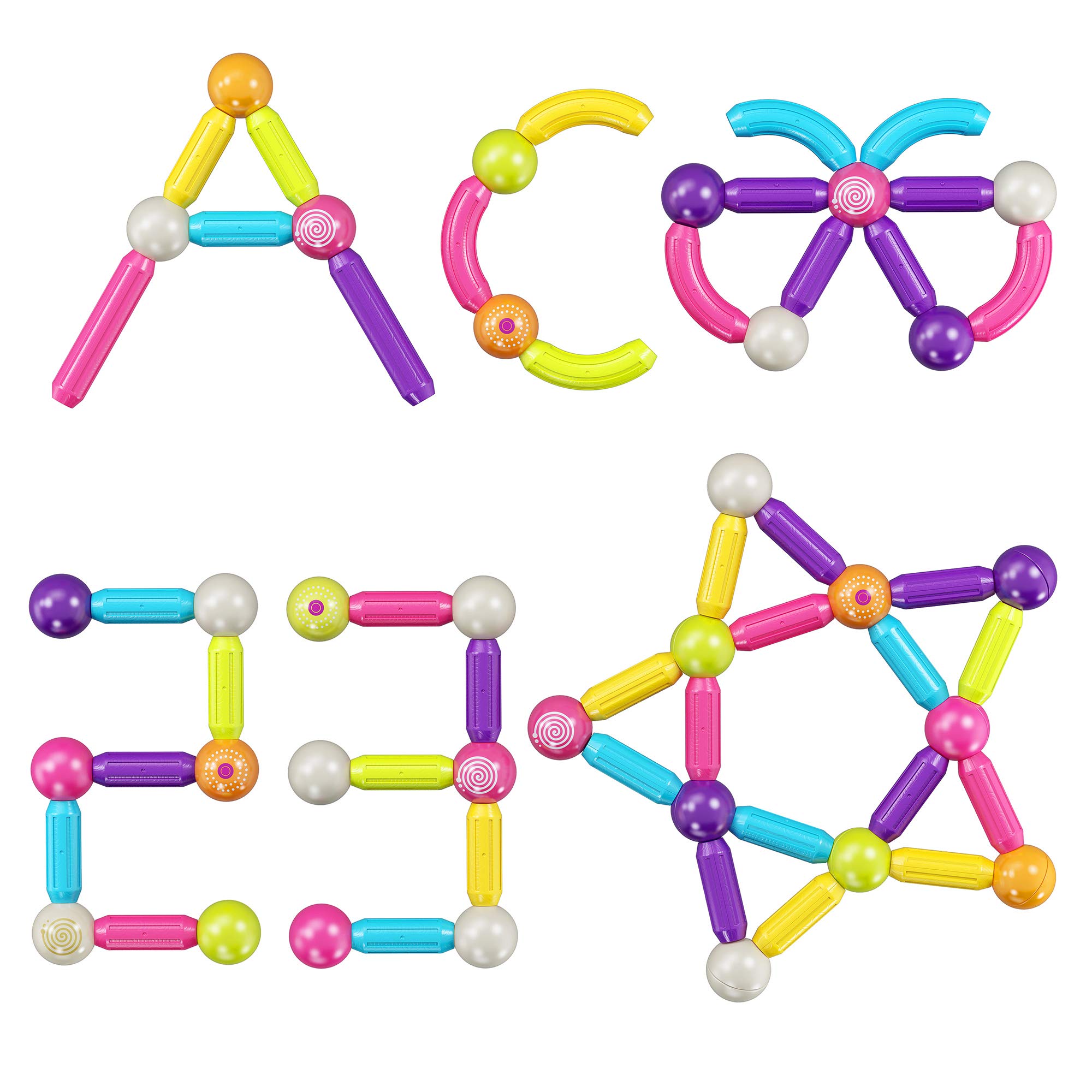Contixo Kids Magnet Toys - ST1 150 PCs Magnetic Tiles, 3D Building Blocks, STEM Construction Creativity, Imagination, Recreational, Educational Block for Children Toddler Kids Ages 4-8
