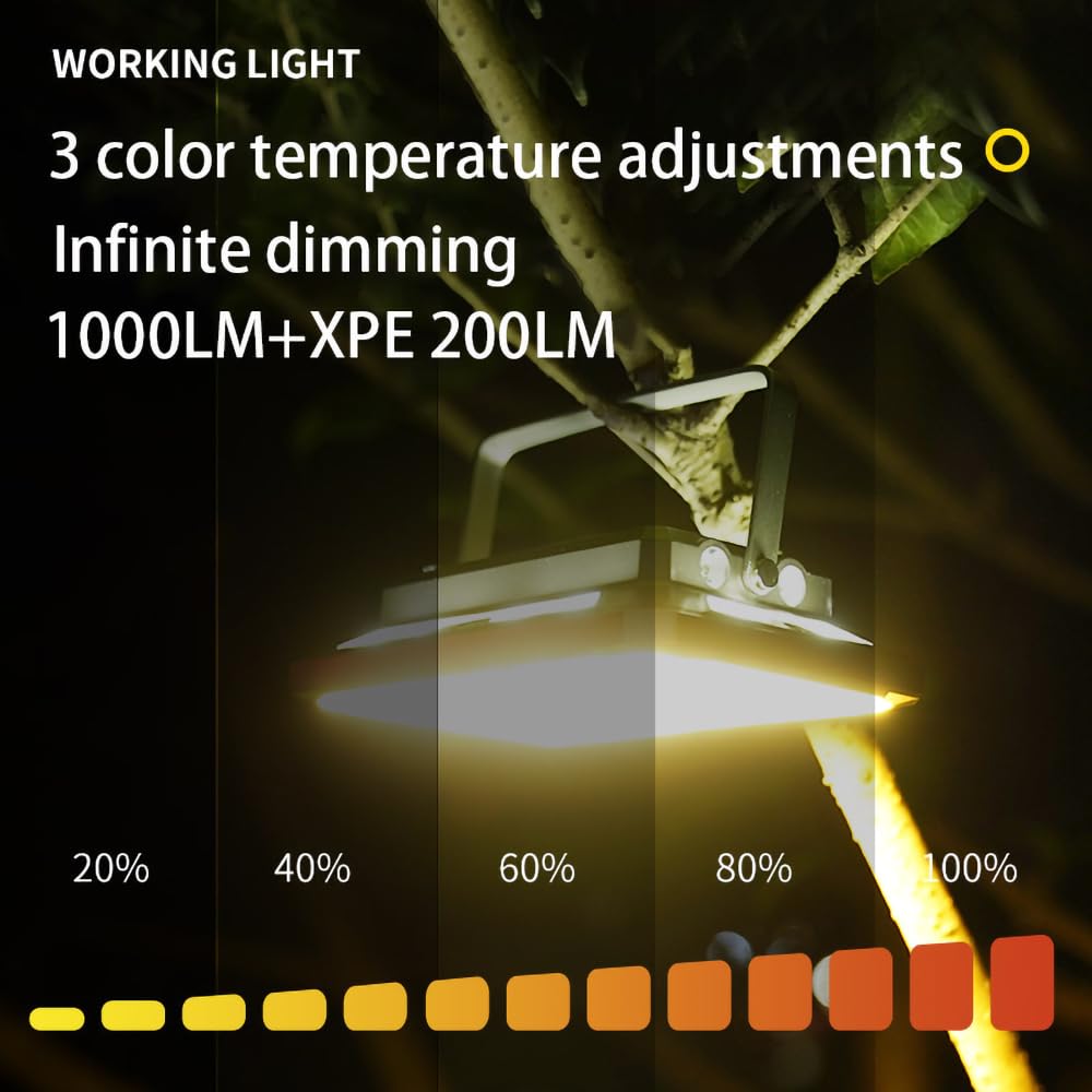 YIONGTAF LED Camping Light,Rechargeable 4000LM,5 Light Modes, IPX4 Waterproof Tent Light for Power Outages, Emergency, Hurricane, Home, Hiking