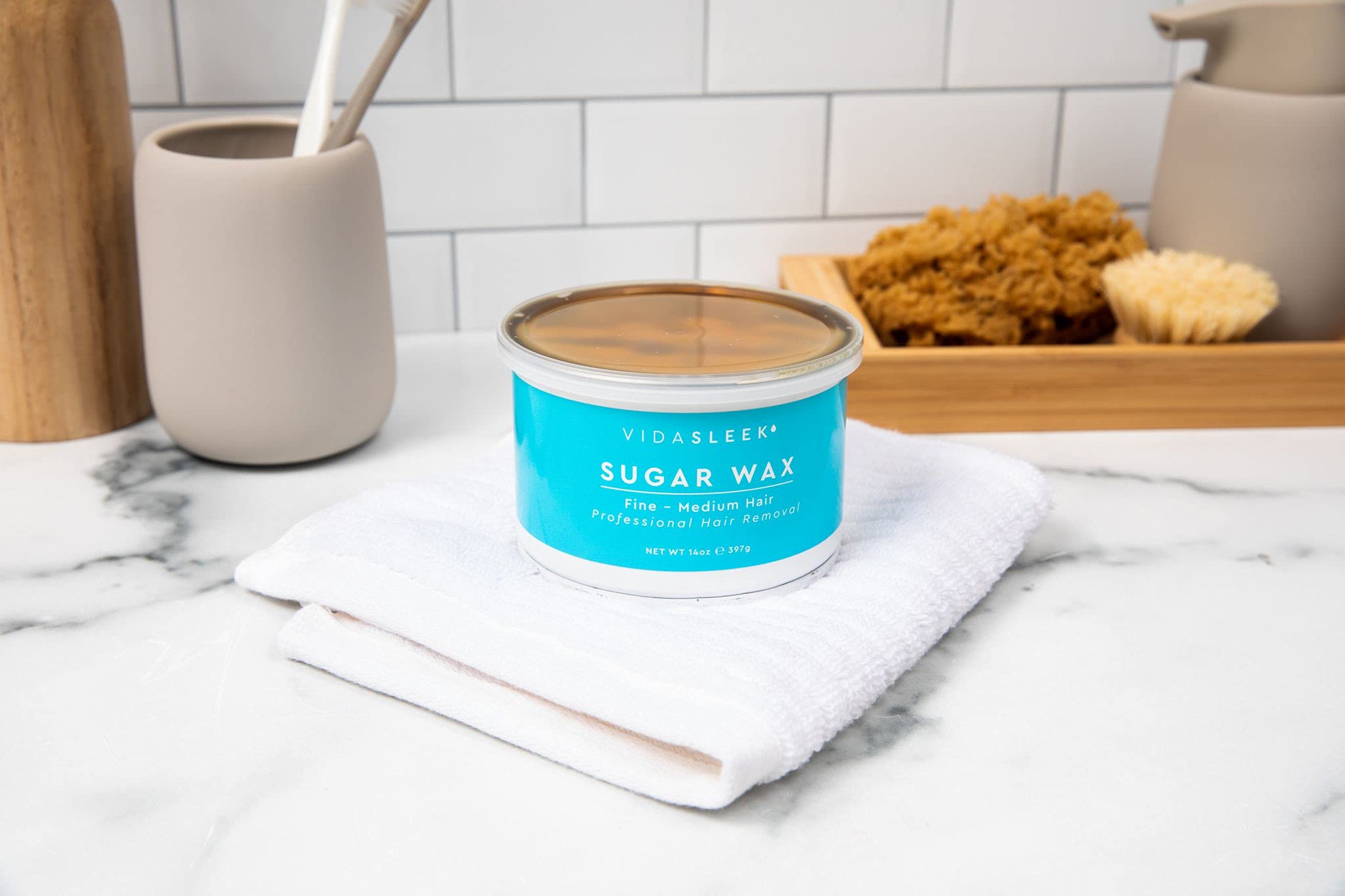 Full Body Hair Removal Sugar Wax For Fine to Medium Hairs - All Natural - Professional Size 14 oz. Tin
