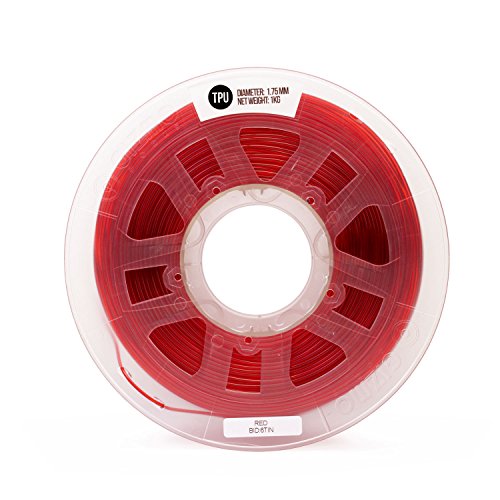 Gizmo Dorks 1.75 mm Flexible Filament (TPU), 1 kg for 3D Printers, Red