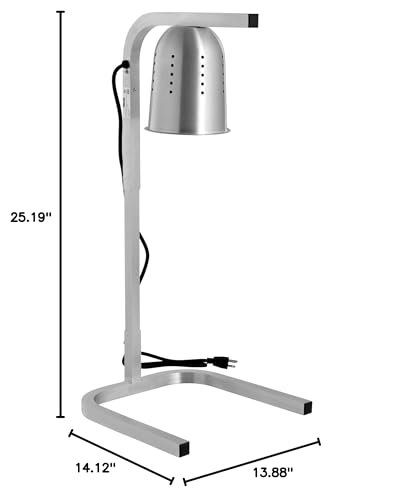 Kratos Bulb Warmer, One Bulb Heat Lamp, Silver, 120V, 250 Watts, Countertop Food Warmer for Restaurants (31M-001)